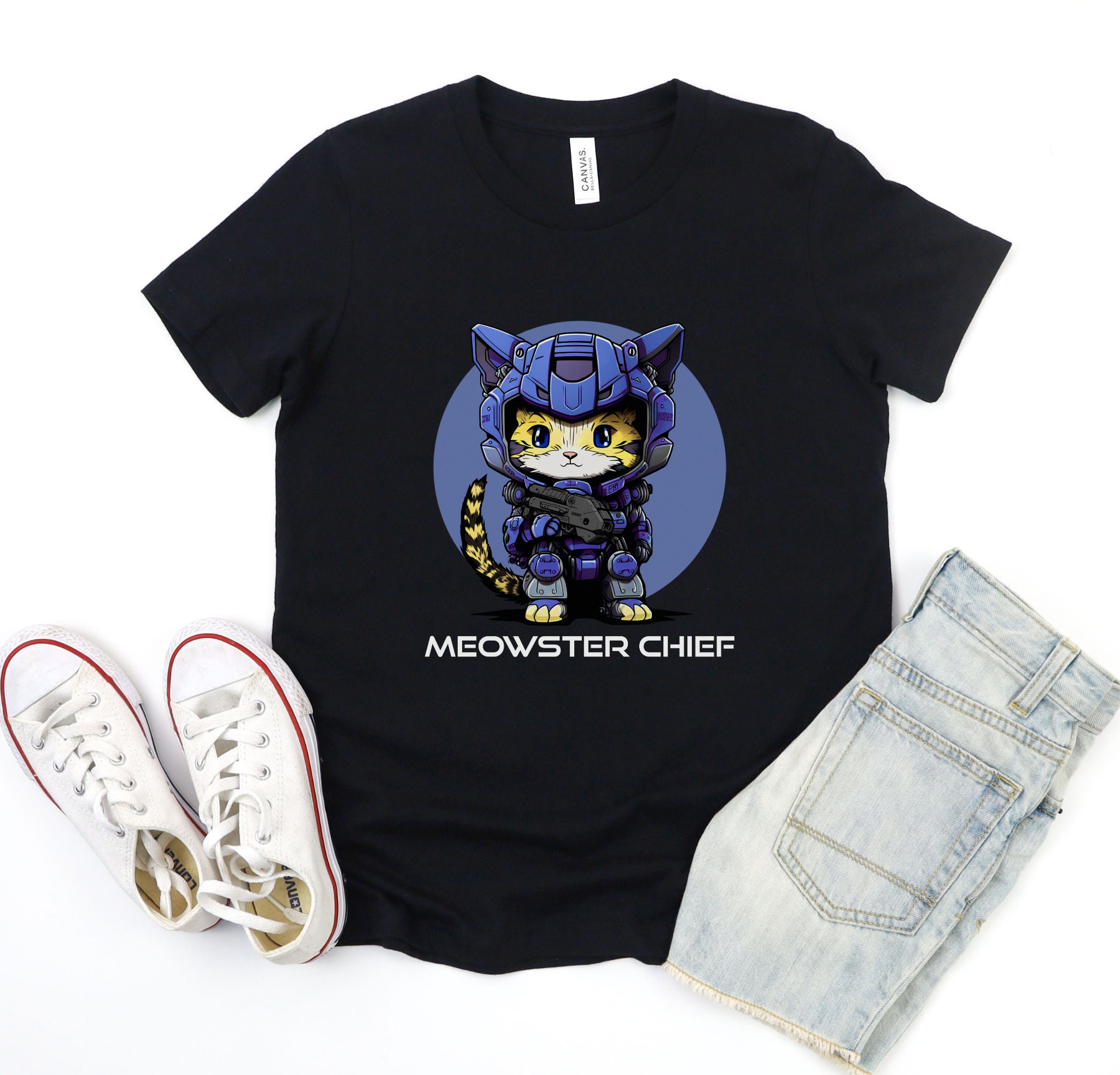 Youth Blue Meowster Chief Gamer Chief Gamer Cat Orange Cat FPS Gamer ...