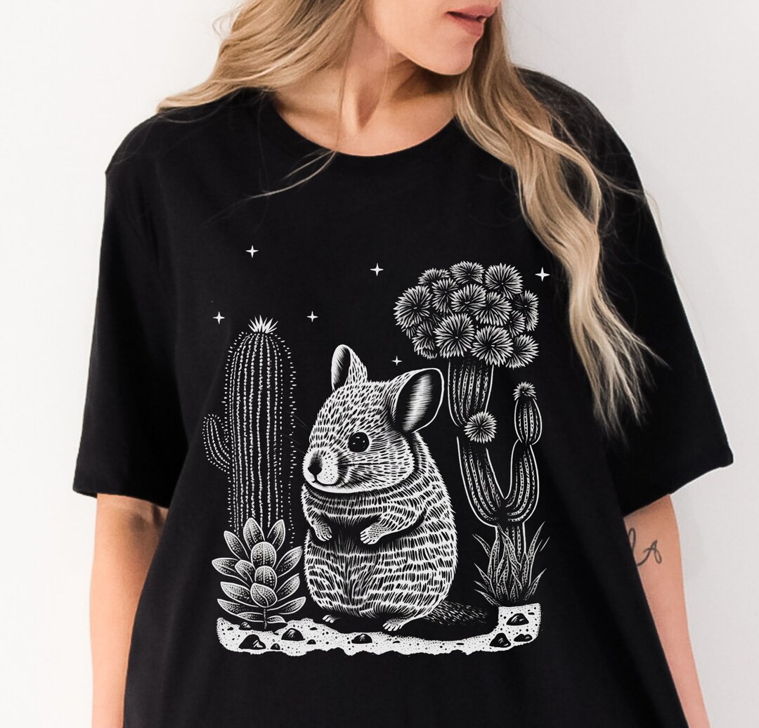 Block Print Style Chinchilla Shirt Chinchilla Lover Shirt Linocut Shirt ...