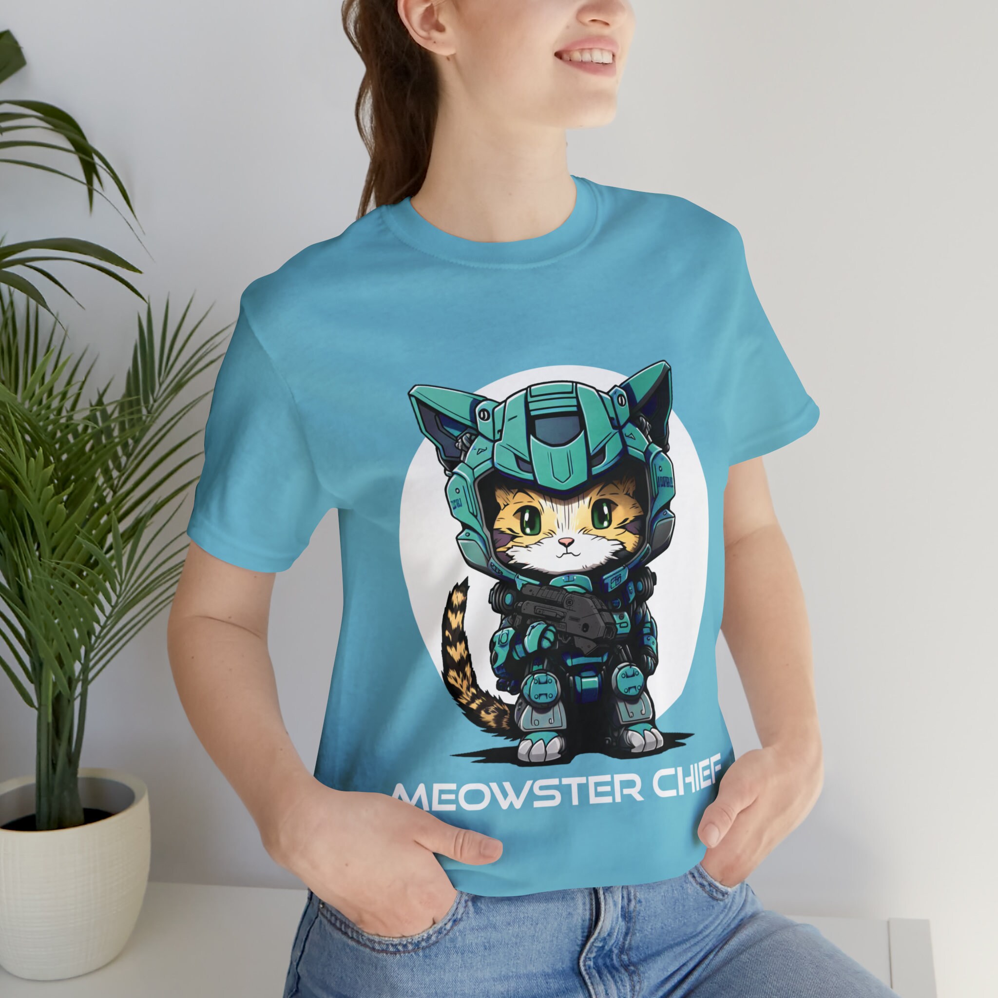 Teal Meowster Chief Gamer Chief Gamer Cat Kitty FPS Dad Gift Gift for ...