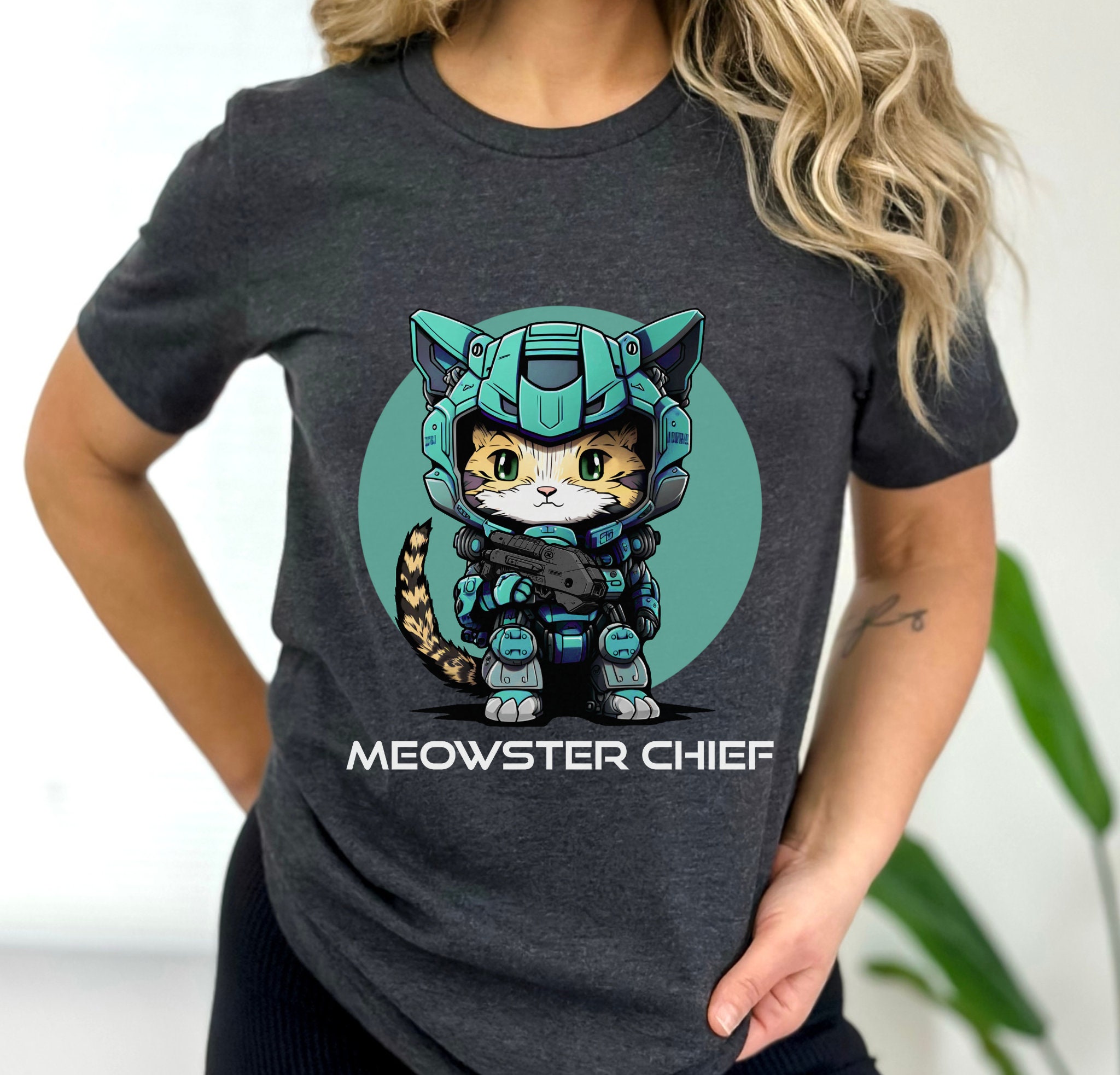 Teal Meowster Chief Gamer Chief Gamer Cat Kitty FPS Dad Gift Gift for ...