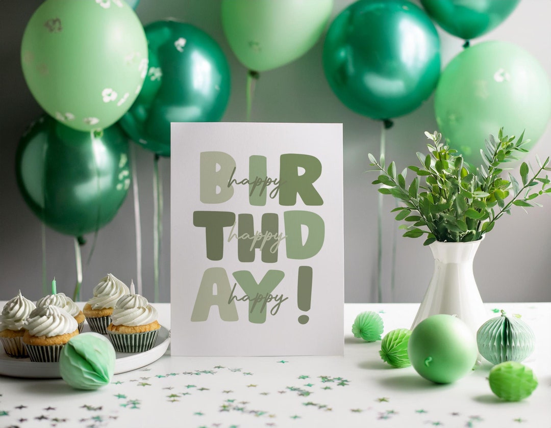 Printable Birthday Card for Kid, Green Army Birthday Card, Cute ...