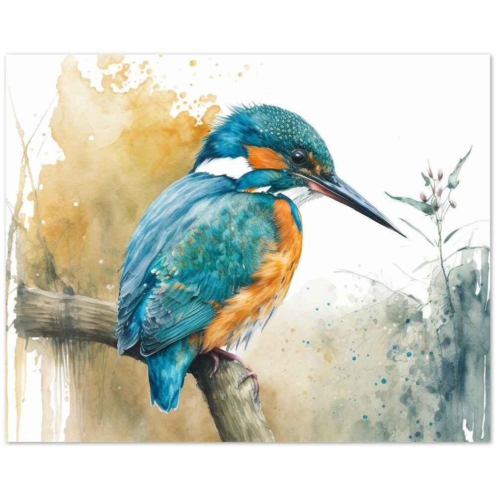 Kingfisher Watercolour Print - Etsy