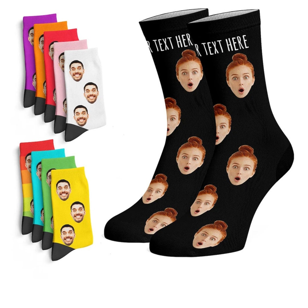 Custom Face Socks With Text-custom Photo Socks,face on Socks ...