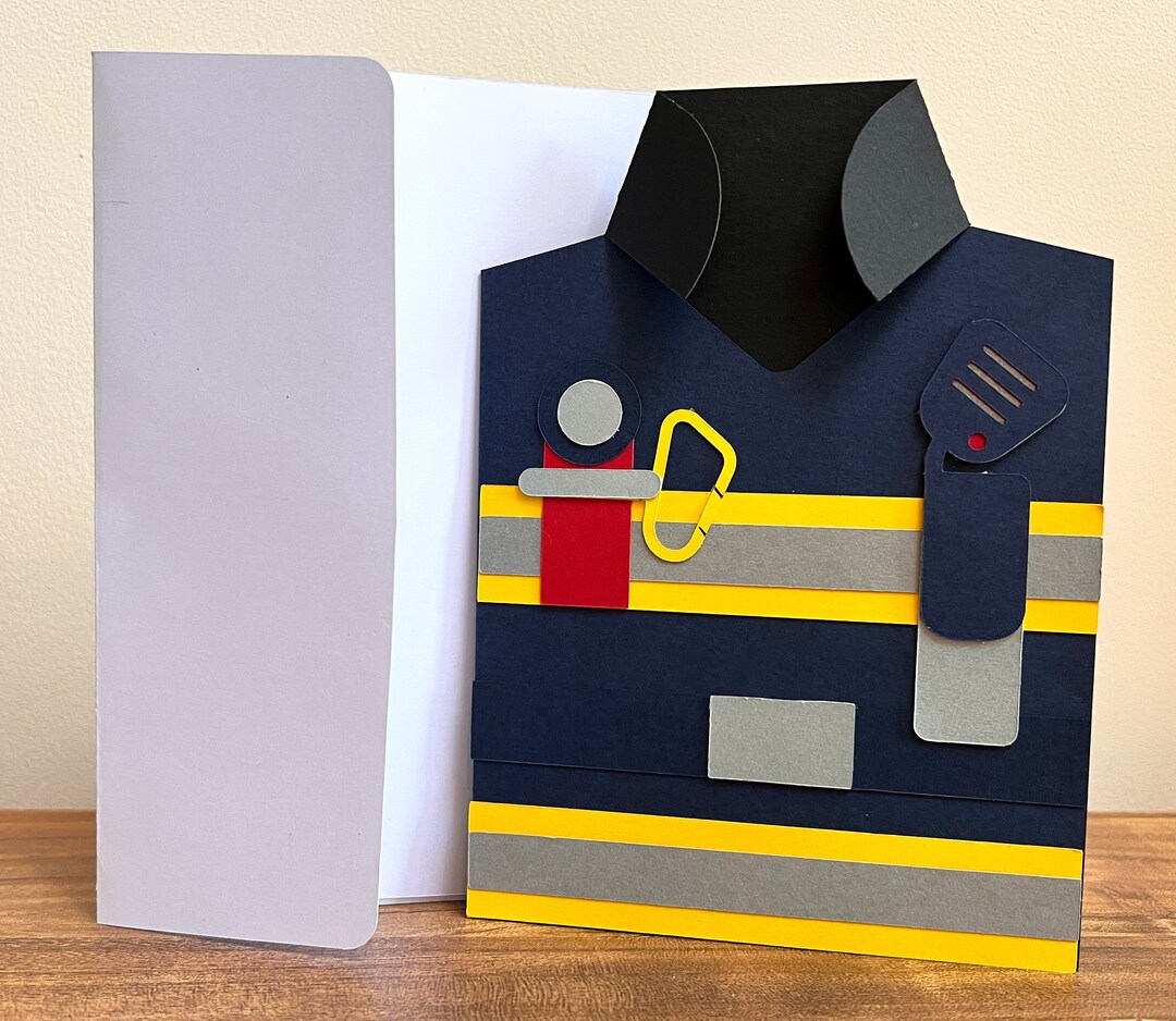 FIREMAN FIREFIGHTER Style Card With Envelope Can Be - Etsy