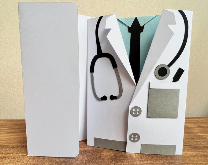DOCTOR MEDIC BLUE Style Card With Envelope Can Be Personalised for Any ...