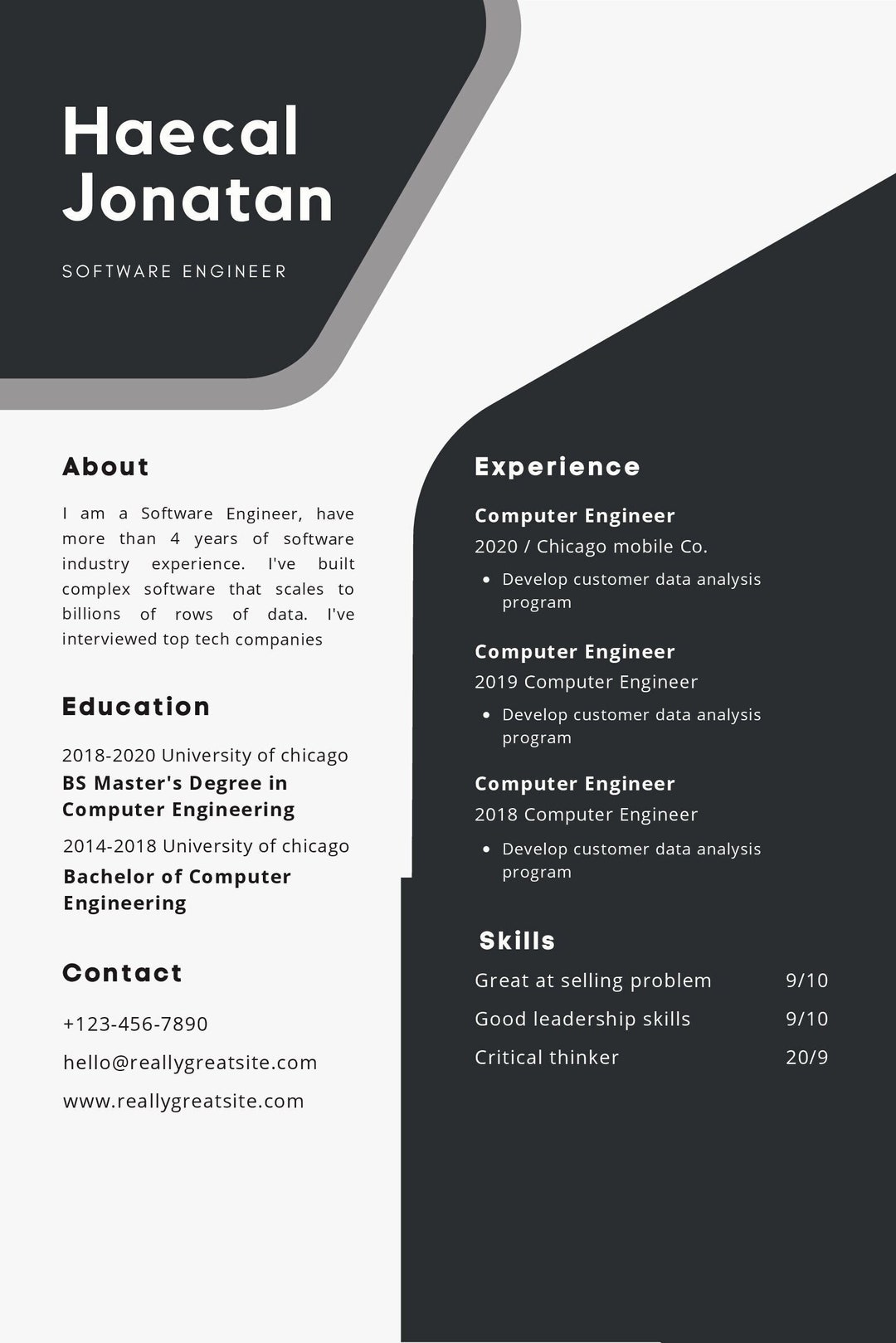Modern Resume PDF - Etsy