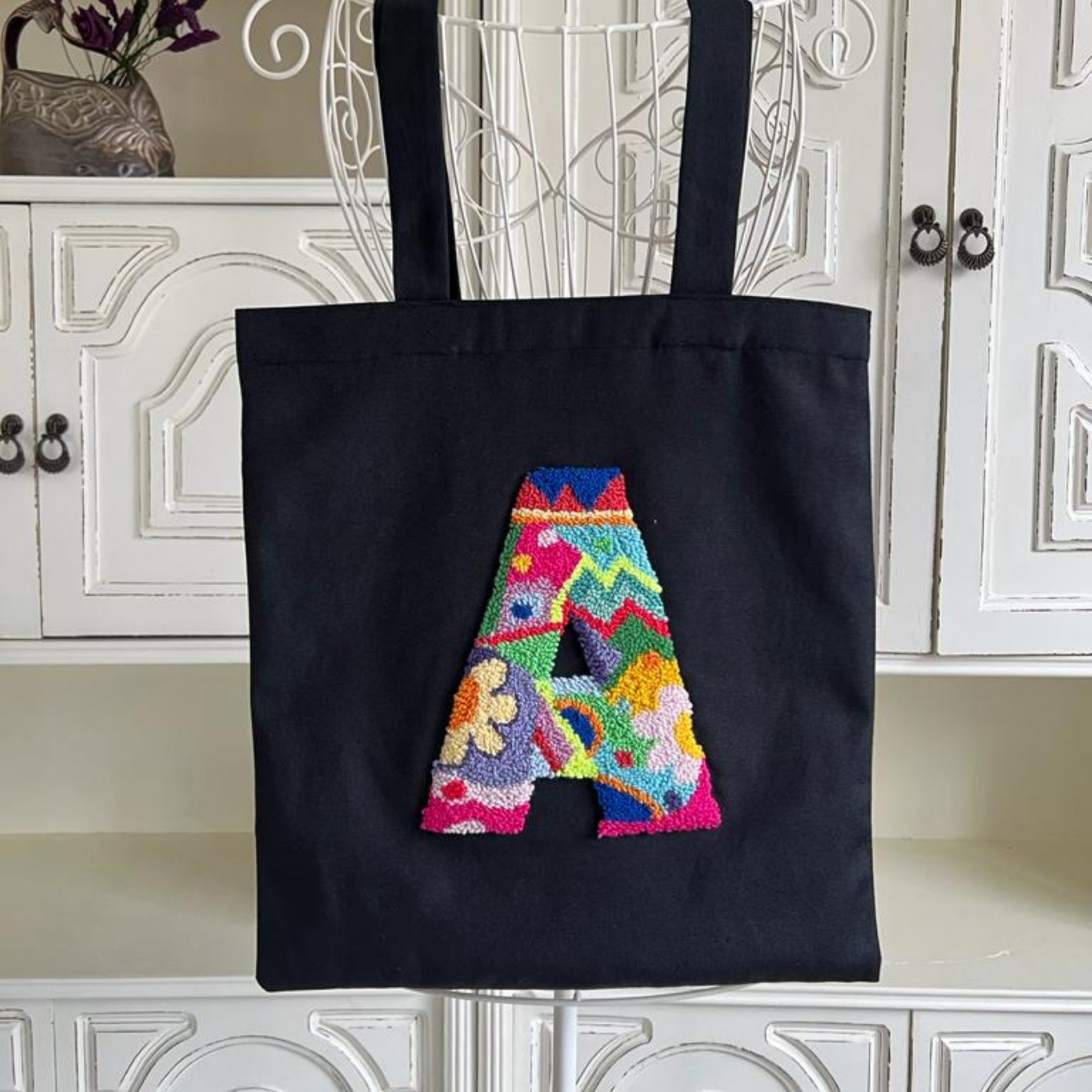 Personalized Letter Bag, Shoulder Bag, Punch Needle Bag - Etsy