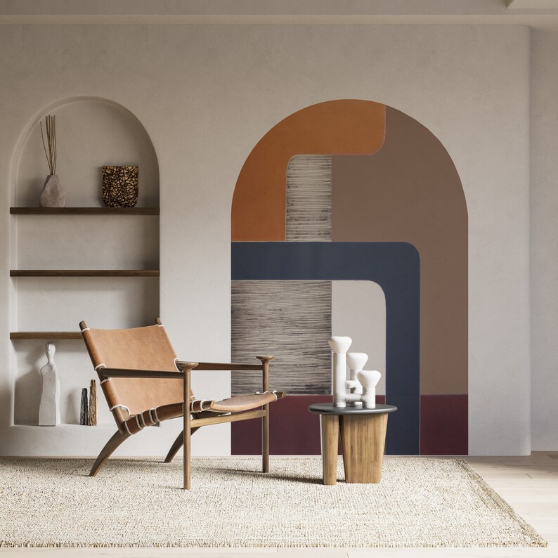 Mid Century Wall Decal Wall Arch Decal Arch Wall Decal - Etsy