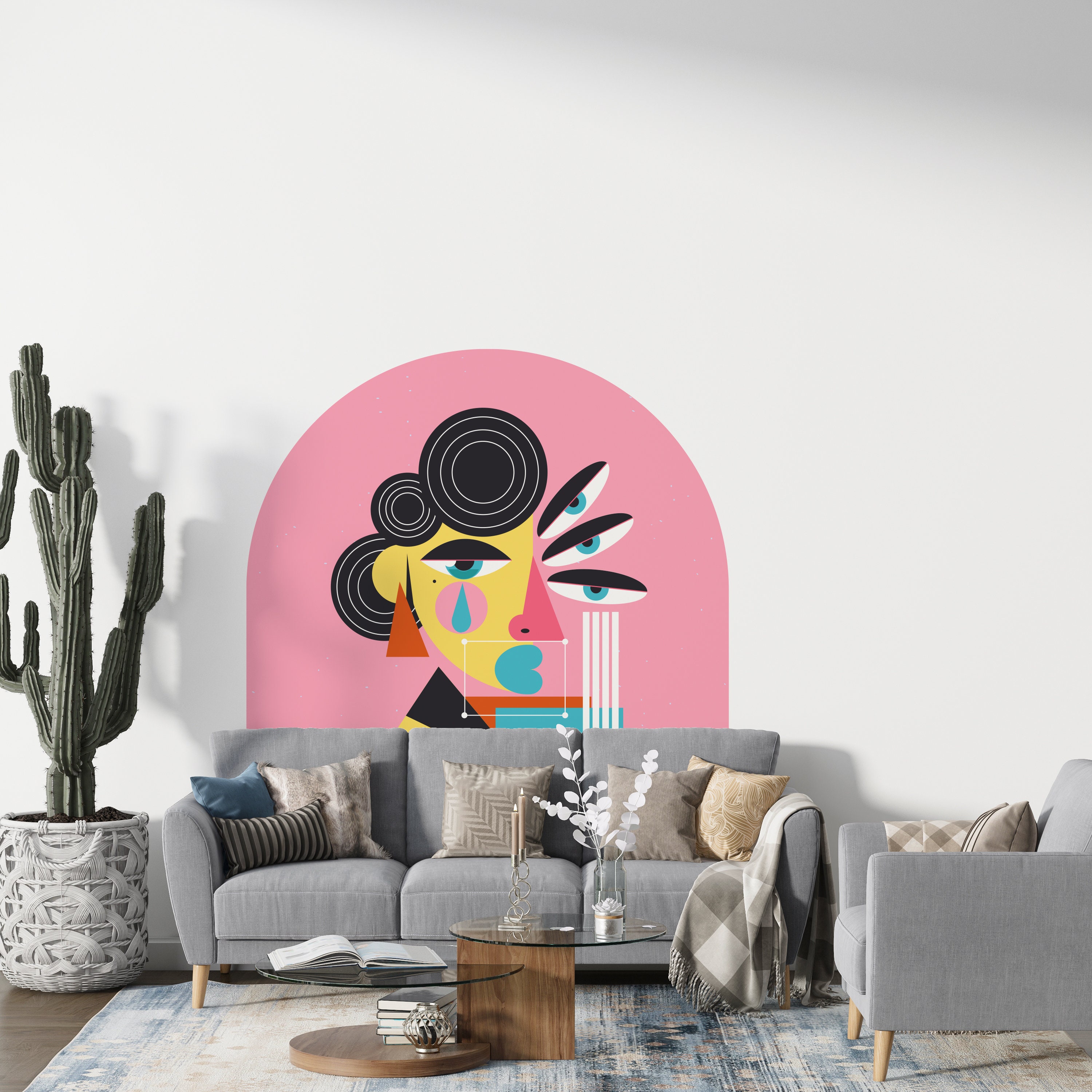 Pink Bed Arch Wall Decal Wall Arch Decal Bedroom Wallpaper - Etsy