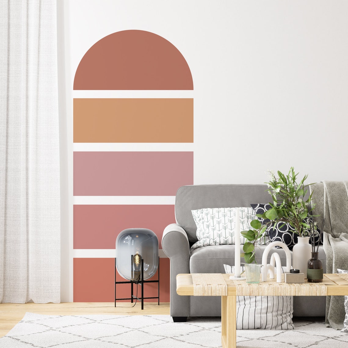 Layered Arch Wall Decal Arch Wall Decal Bed Arch Decal Boho - Etsy