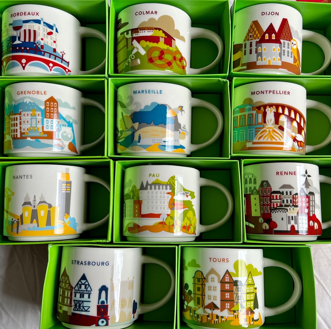 Franch Edition-starbuck You Are Here Mugs bordeaux,colmar,dijon ...