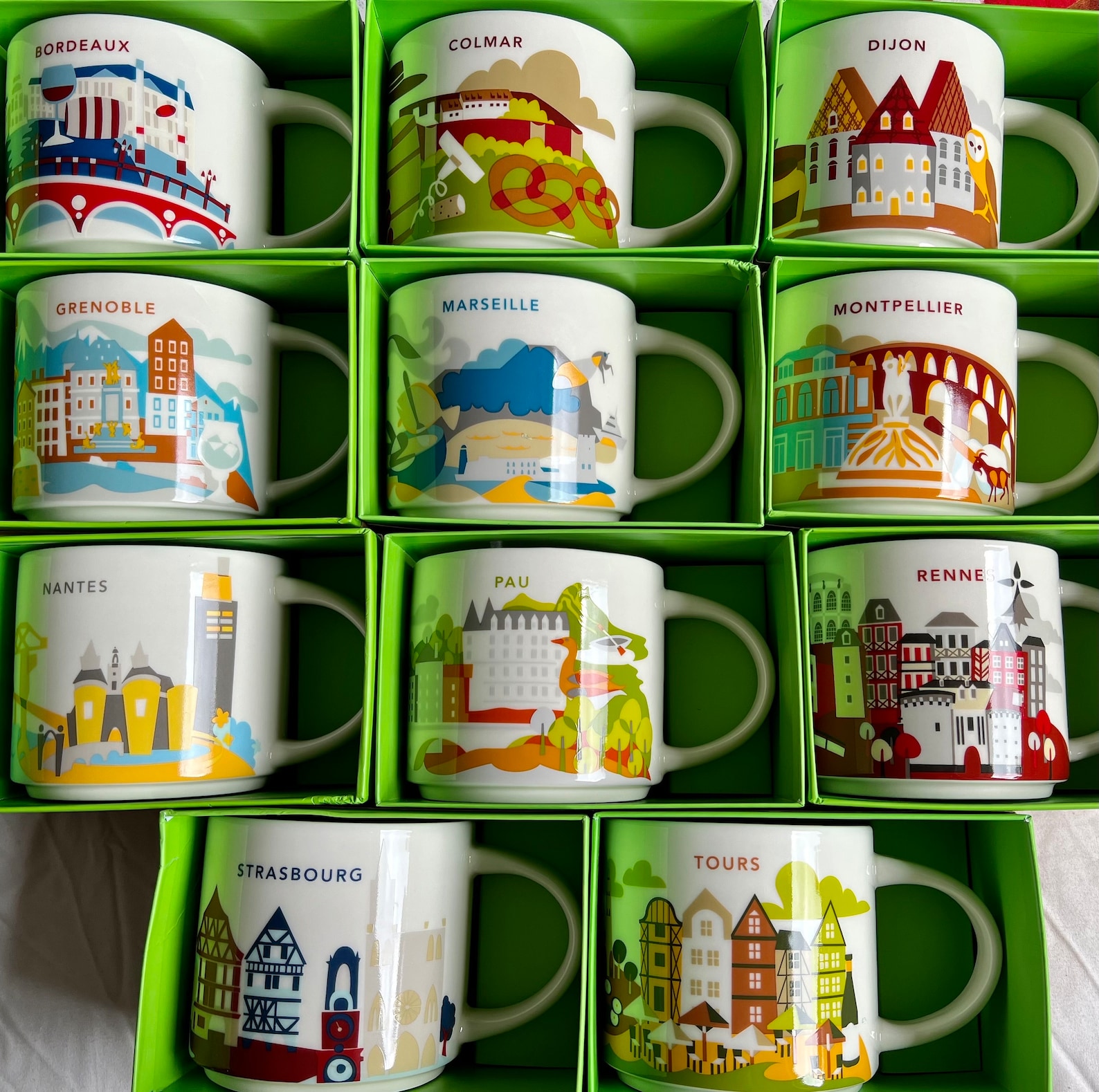 Franch Edition-starbuck You Are Here Mugs bordeaux,colmar,dijon ...