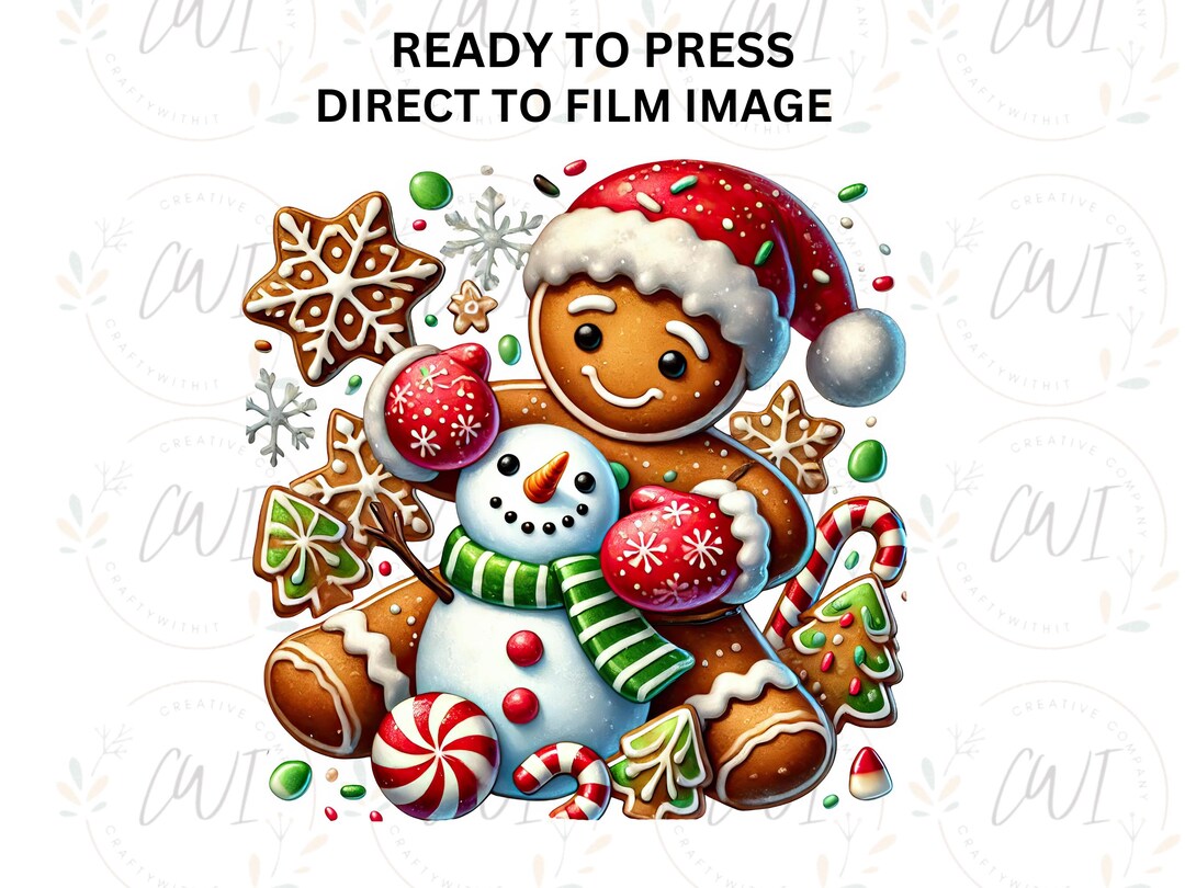 Gingerbread Christmas DTF Transfer, Christmas DTF Transfers Ready to ...