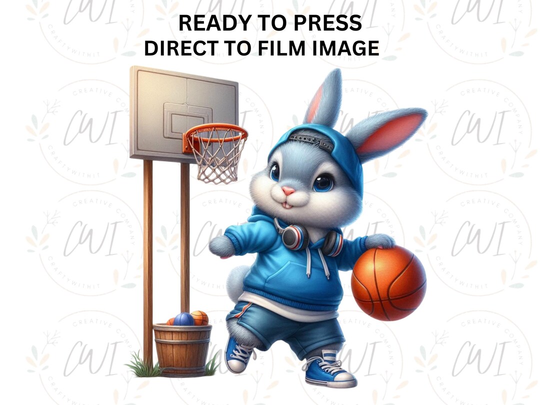 Hip Hop Bunny Easter Day Cute Hip Hop Easter Bunny Basketball DTF ...