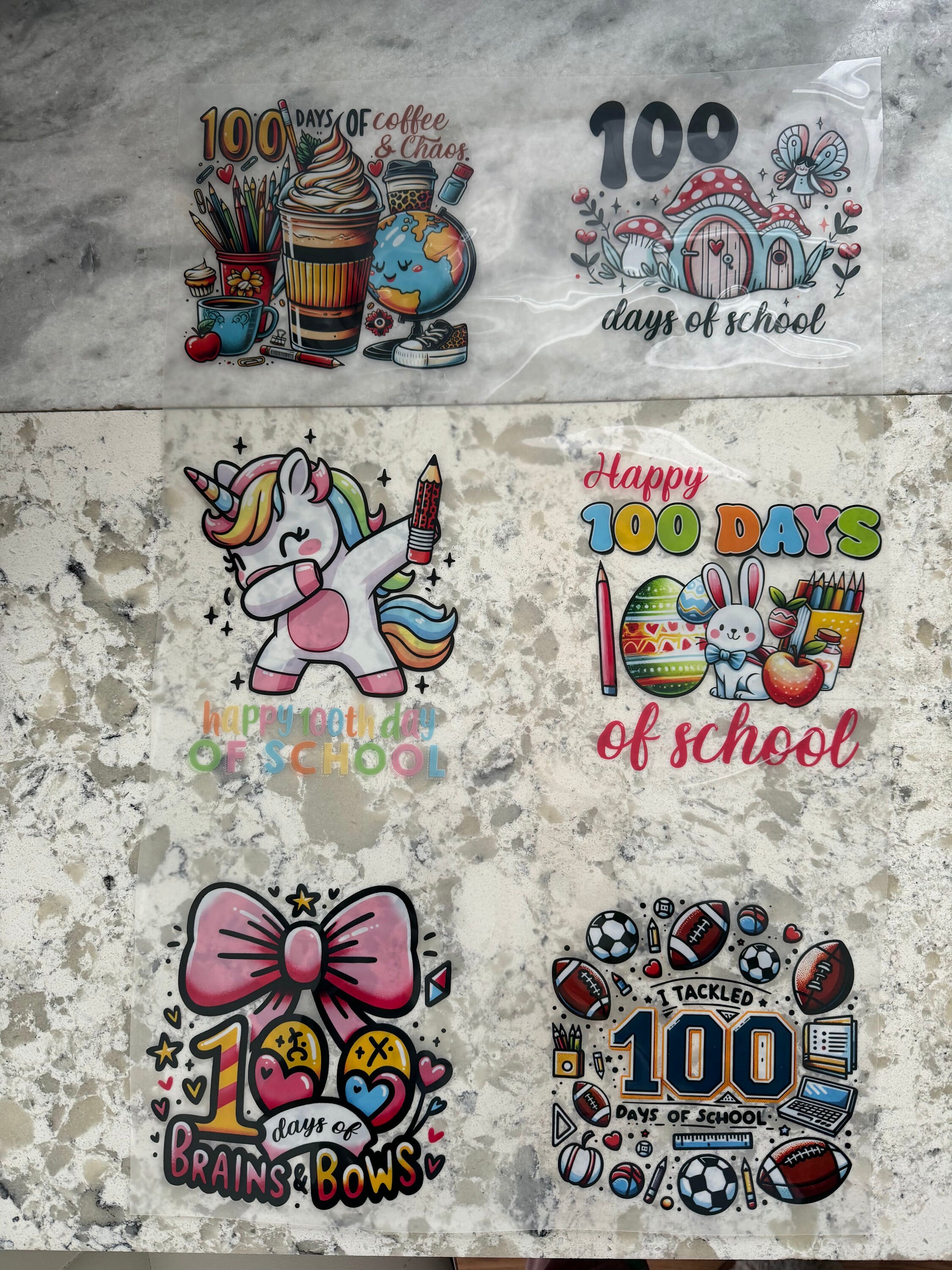 100 Days Smarter, DTF Transfer Ready to Press, DTF Prints, Custom Heat Transfers, Image Transfer ...