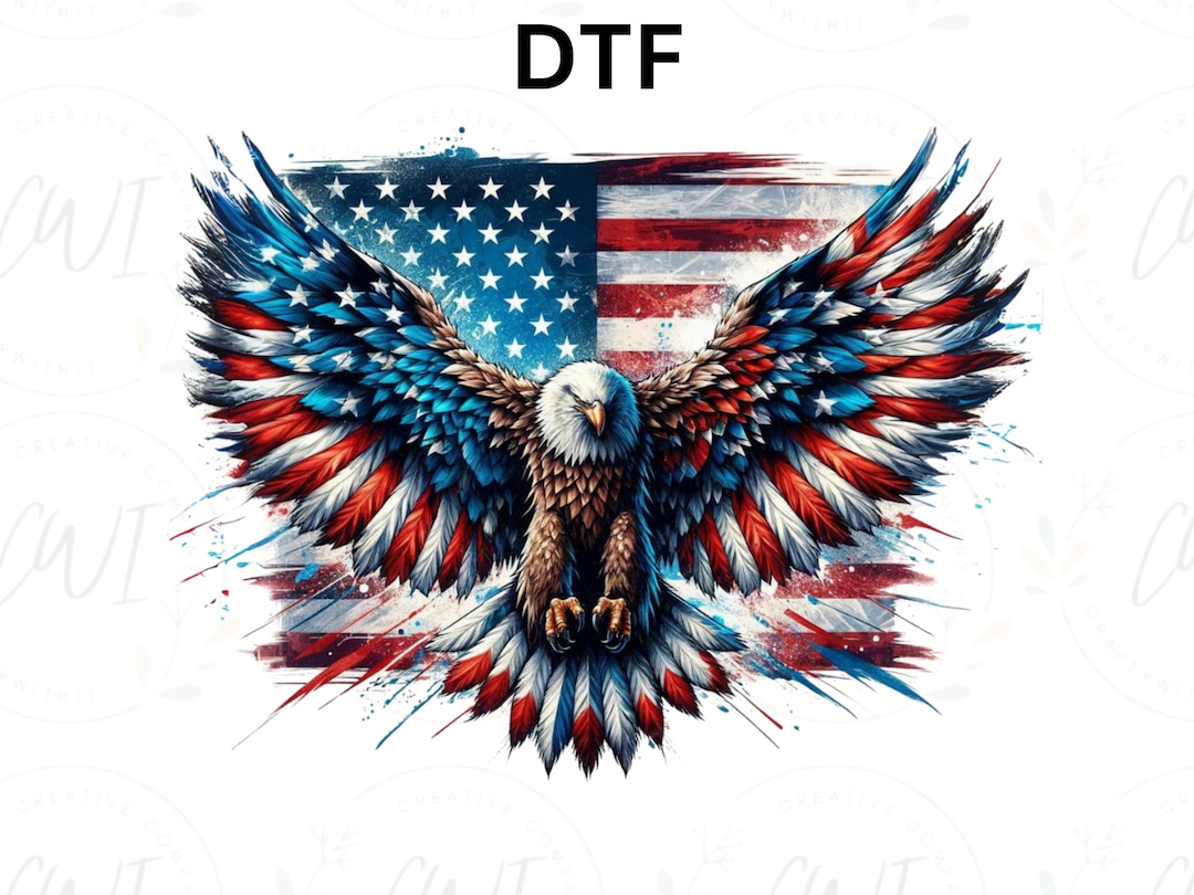 American Flag Eagle DTF Transfer: Patriotic Independence Day Design - Etsy