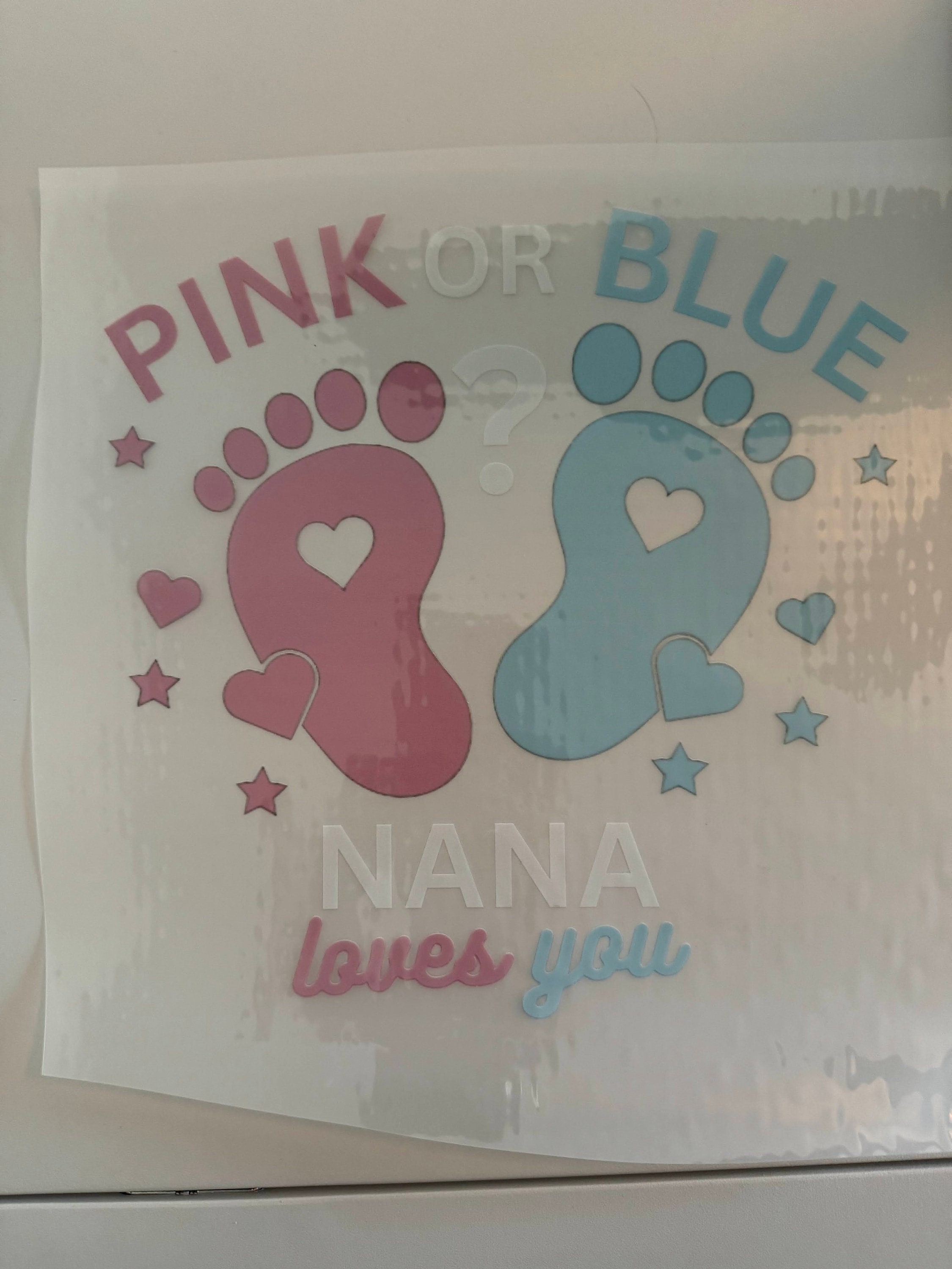 Nana Baby Reveal, DTF Transfer, DTF Transfer Ready to Press, DTF Pr' Ints, Heat Transfers, Image ...