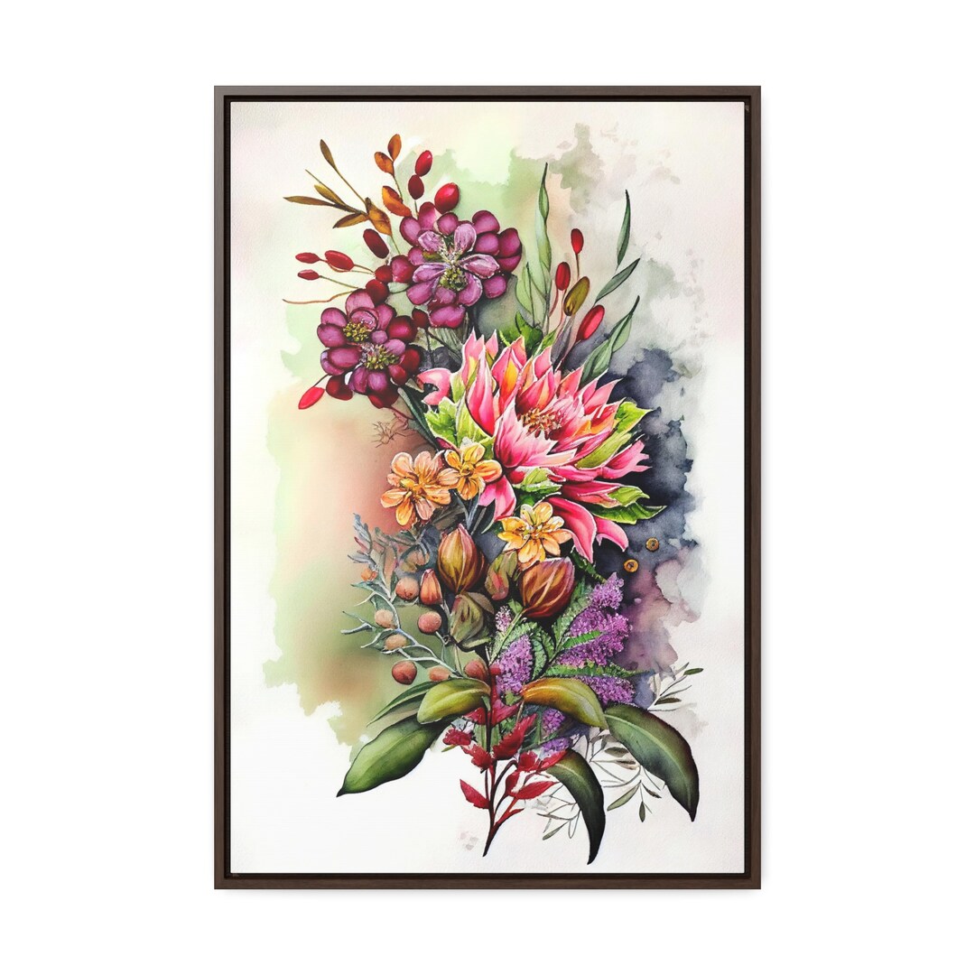 Floral Watercolor Painting Floral Wall Art Botanical Wall Art ...