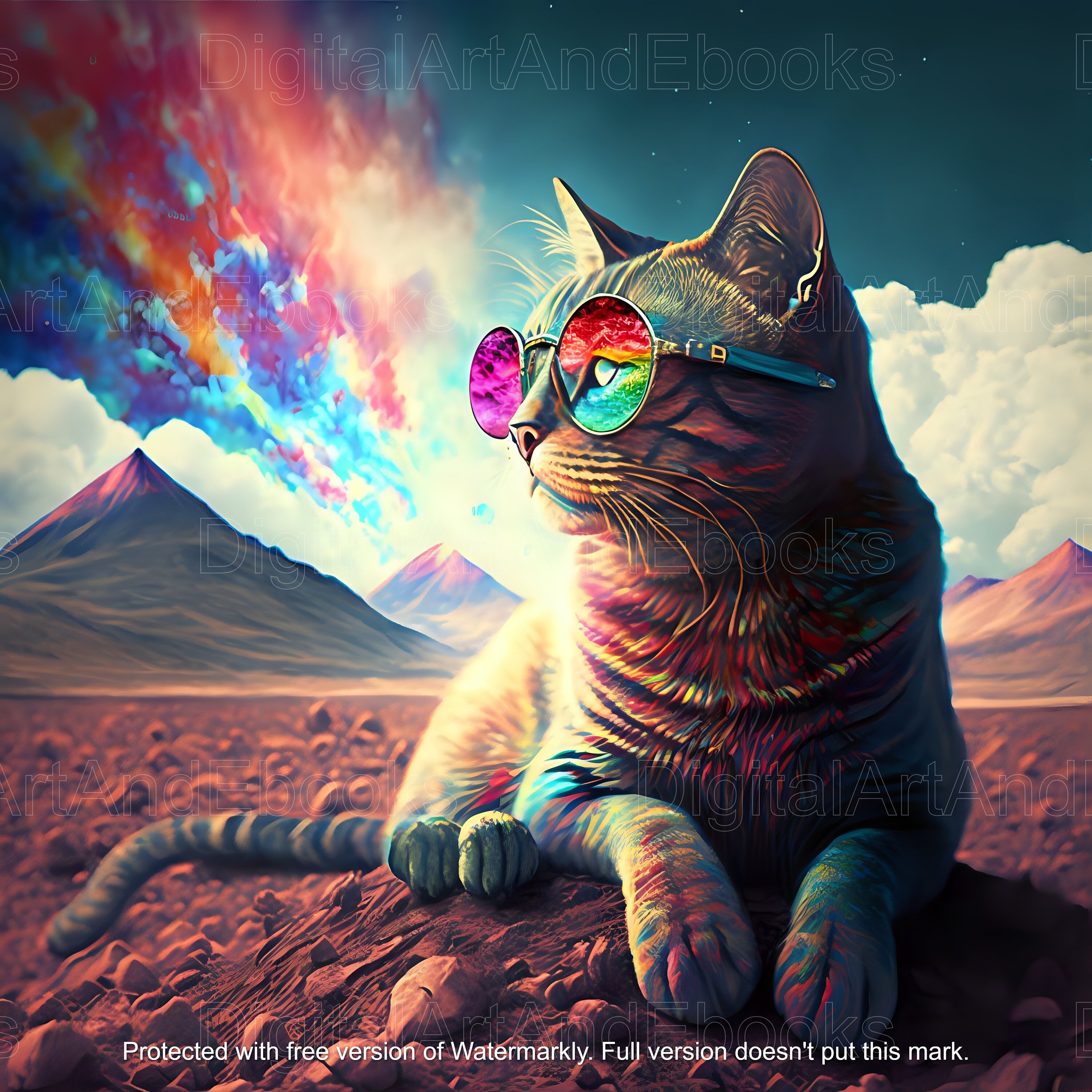 Cat Art - Cat Painting - Digital Download - Home Decor - Wall Art - AI ...