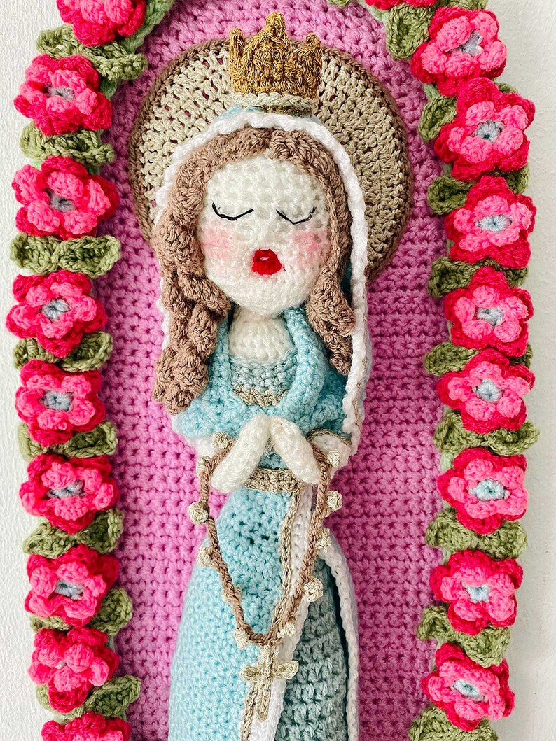 Crochet Pattern ‘shiny Mother Mary‘ - Decorative Panel Baby Jesus Doll ...