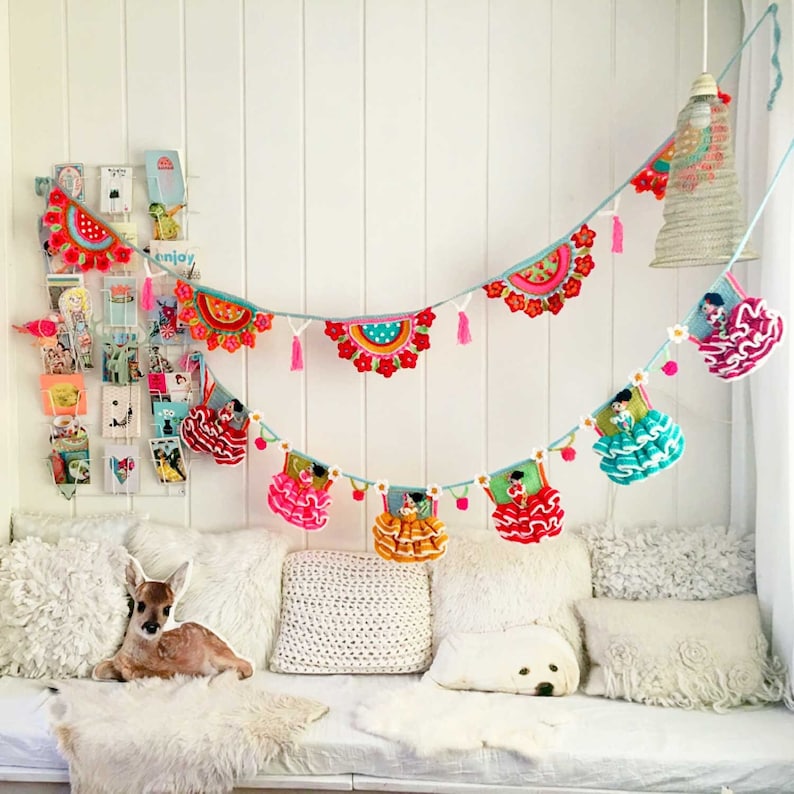 Crochet Pattern happy Garlands Festoons Party Decoration - Etsy