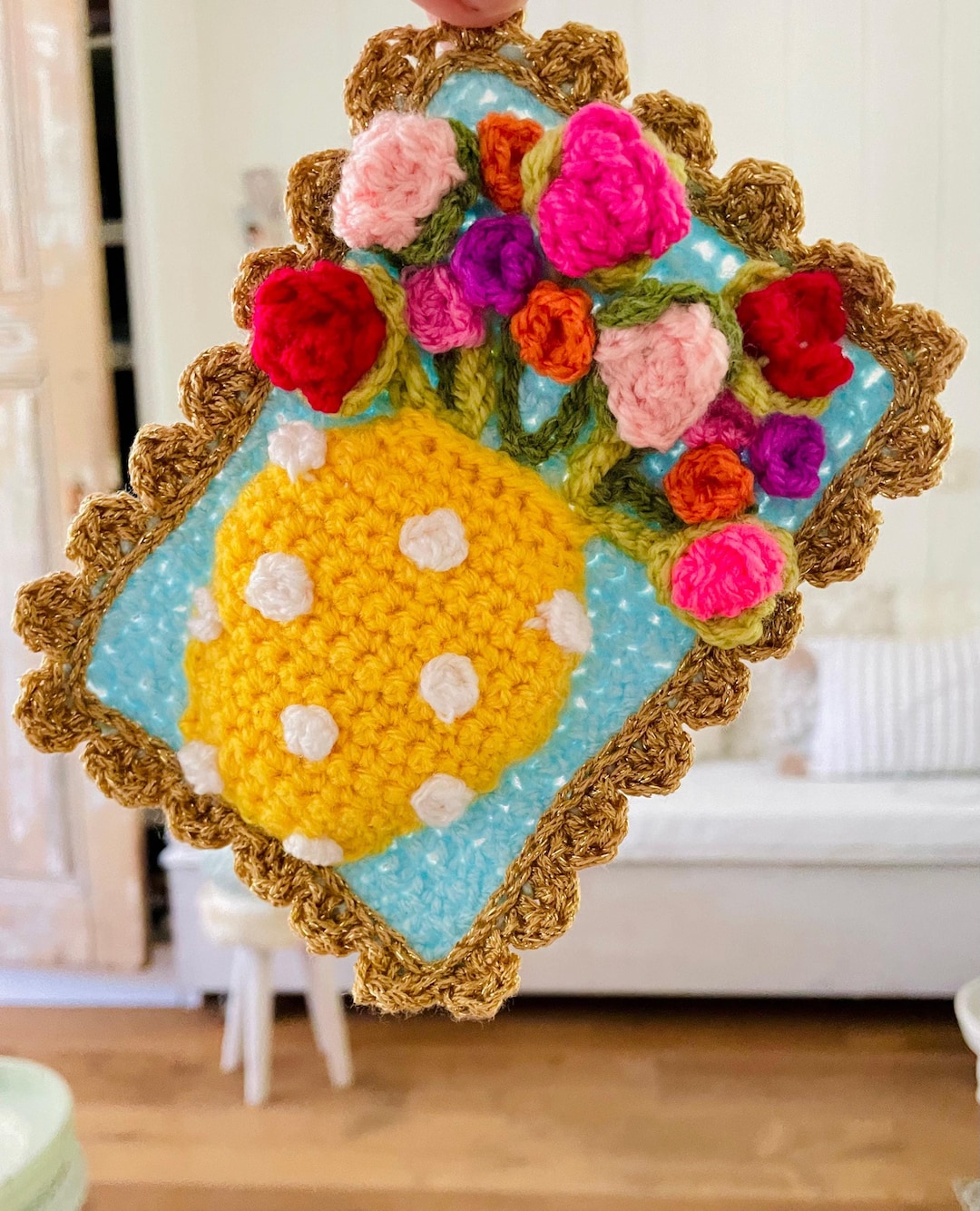 Crochet Pattern ‘say It With Flowers’ - Postcard Decorative Vase Love ...