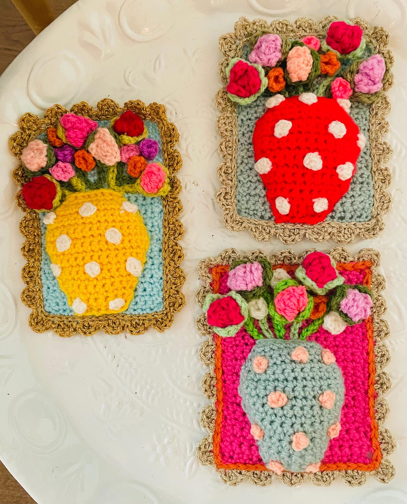 Crochet Pattern ‘say It With Flowers’ - Postcard Decorative Vase Love ...