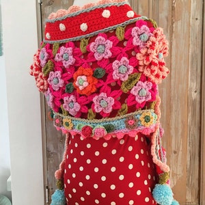 Crochet Pattern Wrap ‘dolores’ - Shawl Stole Bed Runner Pom Poms - DIY ...