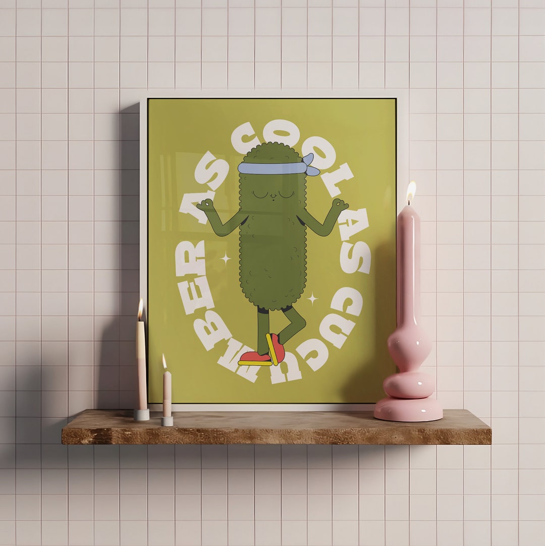 As Cool as Cucumber: Digital Download Printable Art. Cute Retro Poster ...