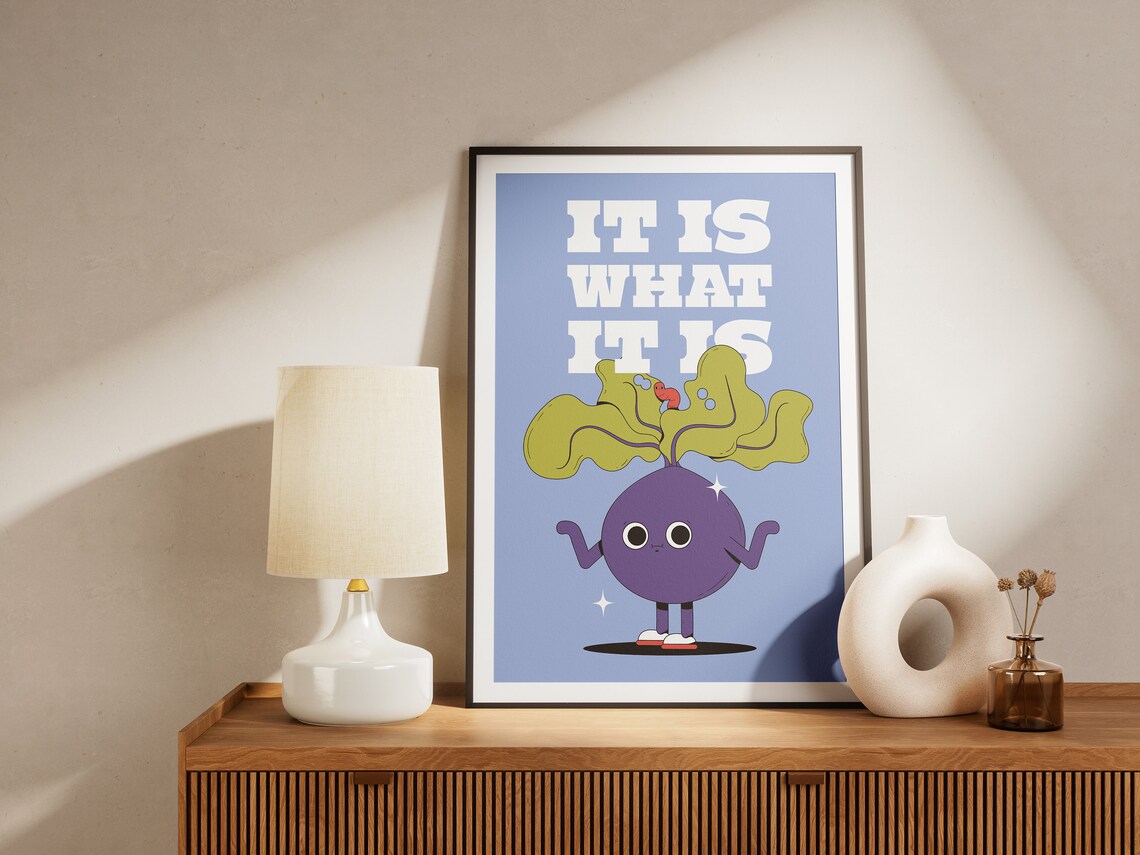 Beetroot Poster: Digital Download Printable Art of Asparagus Character ...