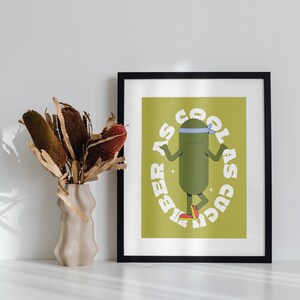 As Cool as Cucumber: Digital Download Printable Art. Cute Retro Poster ...