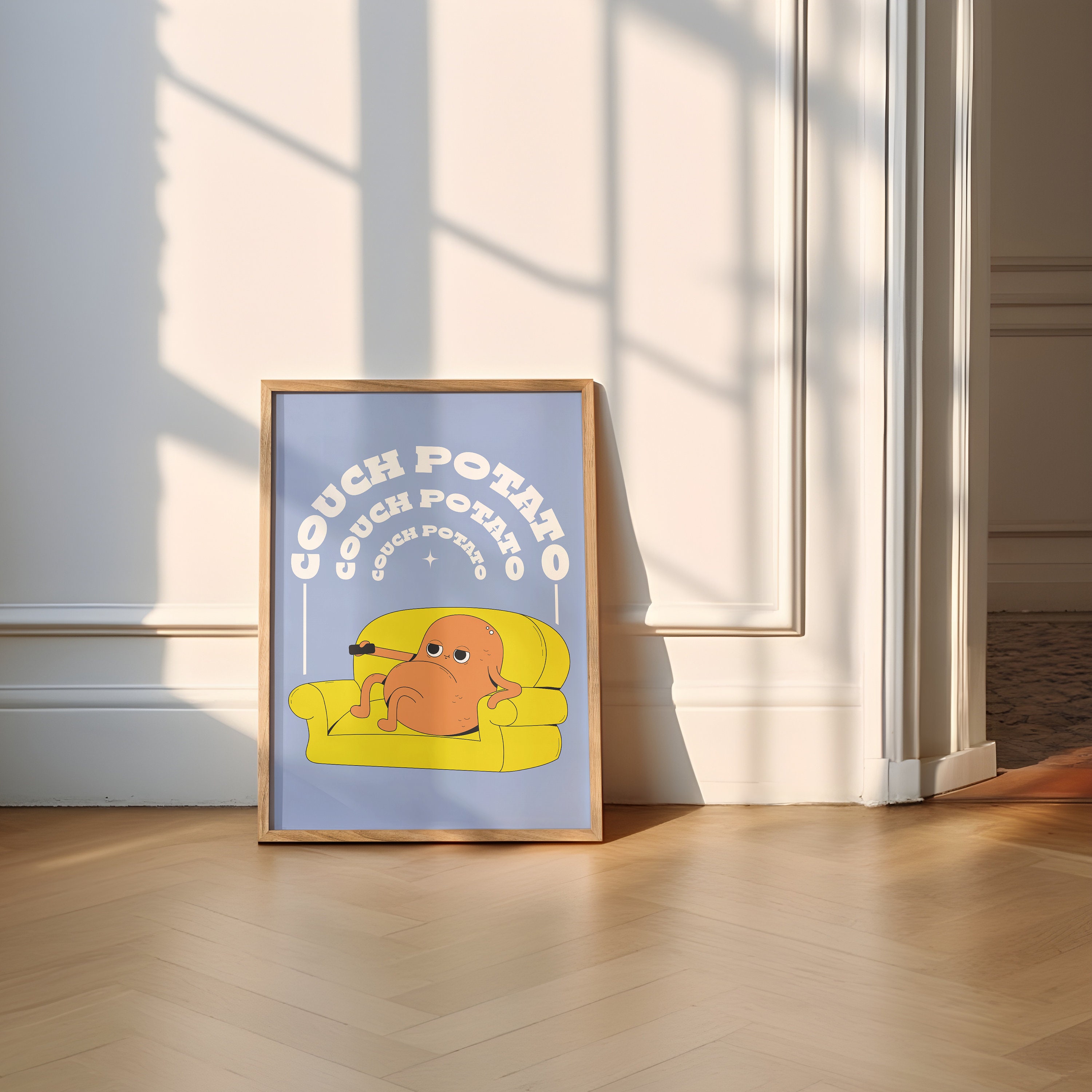 Couch Potato: Digital Download Printable Art of Vegetable Character ...