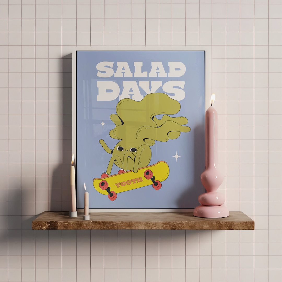 Salad Days: Digital Download Printable Art. Cute Cartoon Character ...