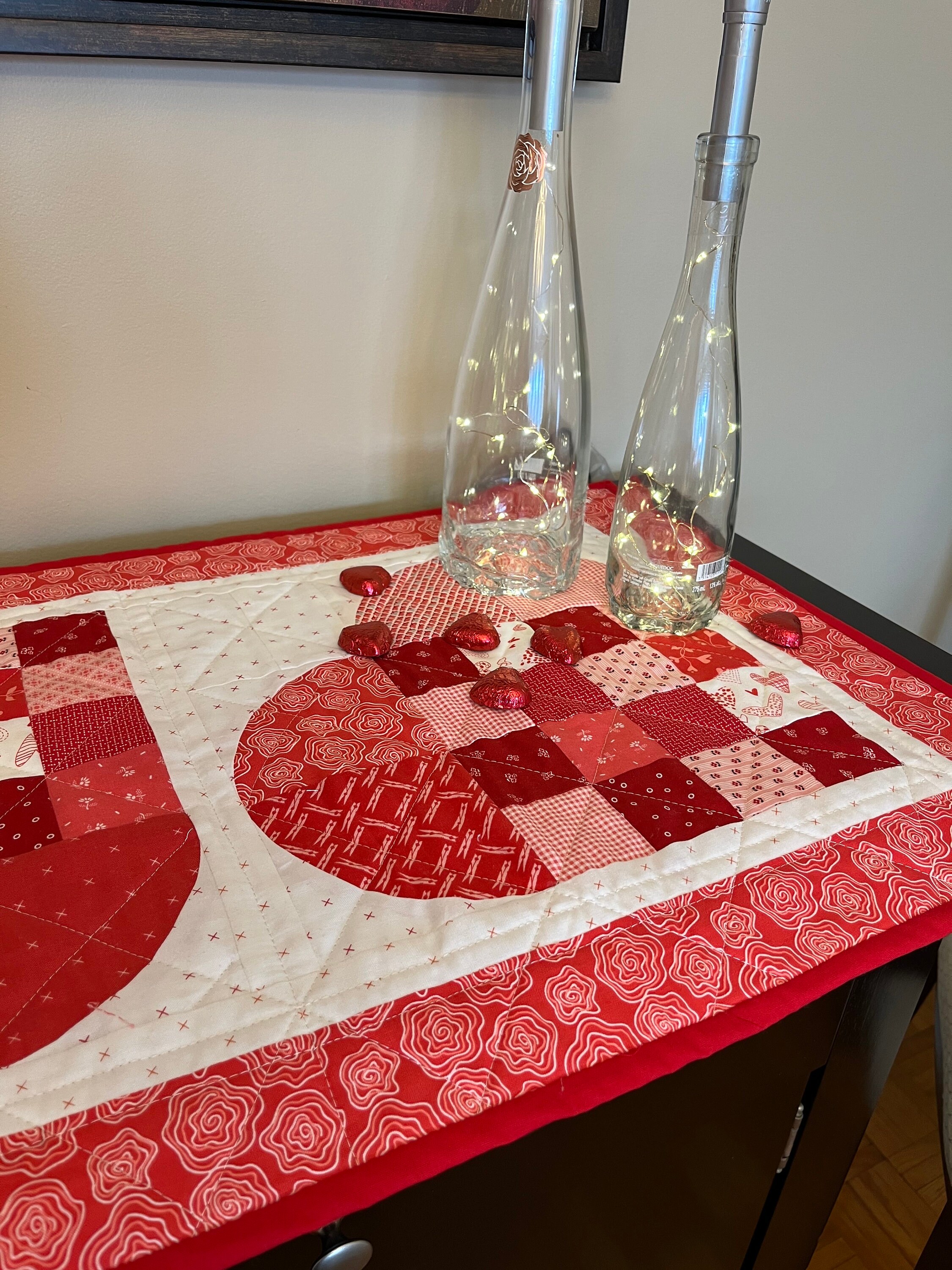 Handmade Quilted Love Heart Table Runner - Etsy