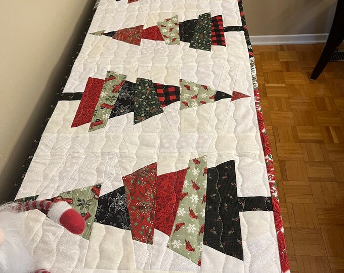 Handmade Quilted “crazy Trees” Table Runner - Etsy