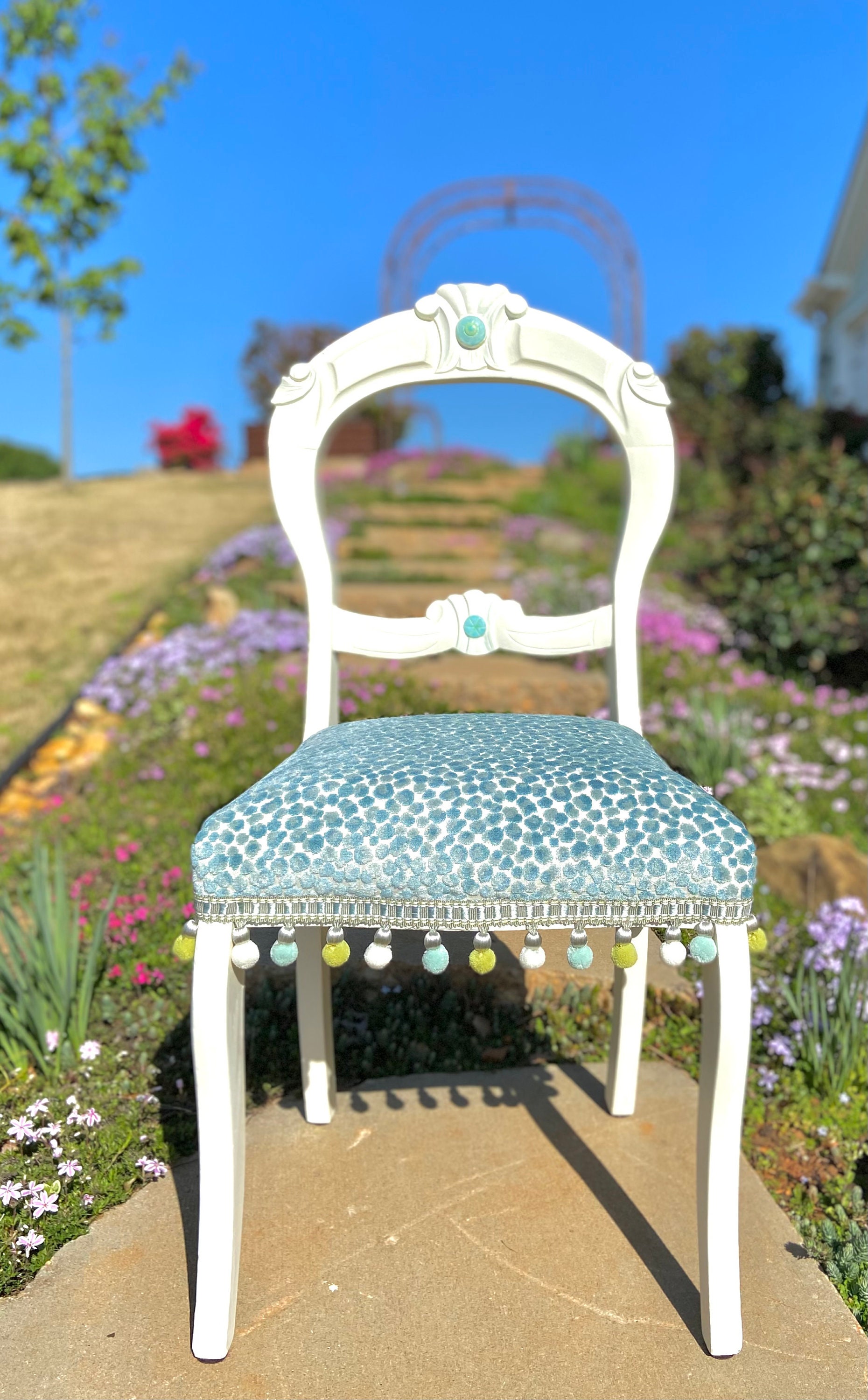 Custom Order Only - Vintage Balloon Back Chair With Coastal Leopard ...