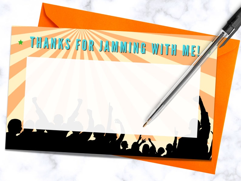 Music Festival Thank You Card Printable | Instant Download - Etsy