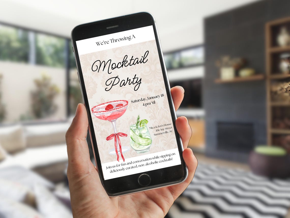Mocktail Party | Party Invitation | Digital Birthday Party Invitation ...