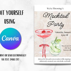 Mocktail Party | Party Invitation | Digital Birthday Party Invitation ...