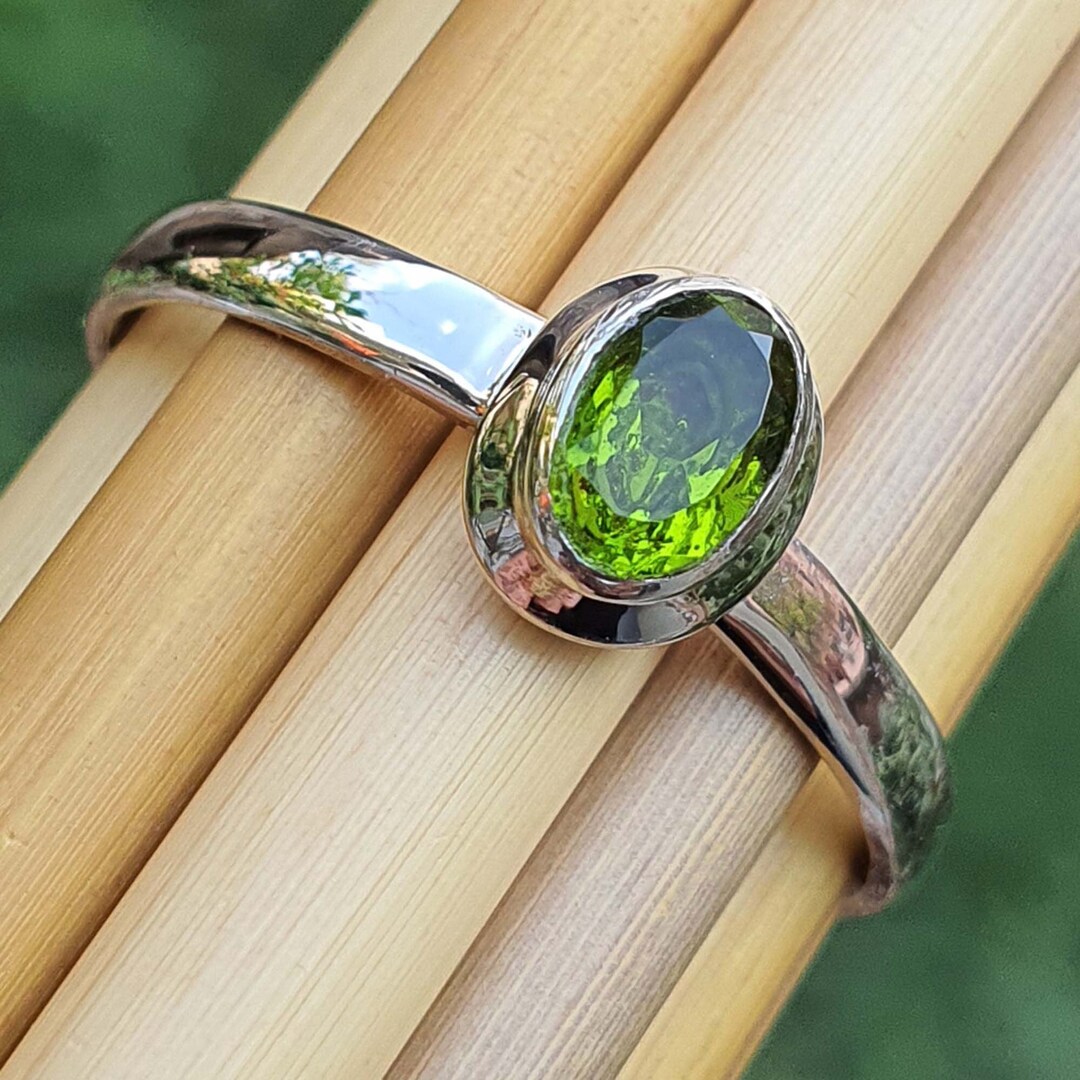 Mens Moldavite Ring Rare Find 925 Sterling Silver Healing Crystal ...
