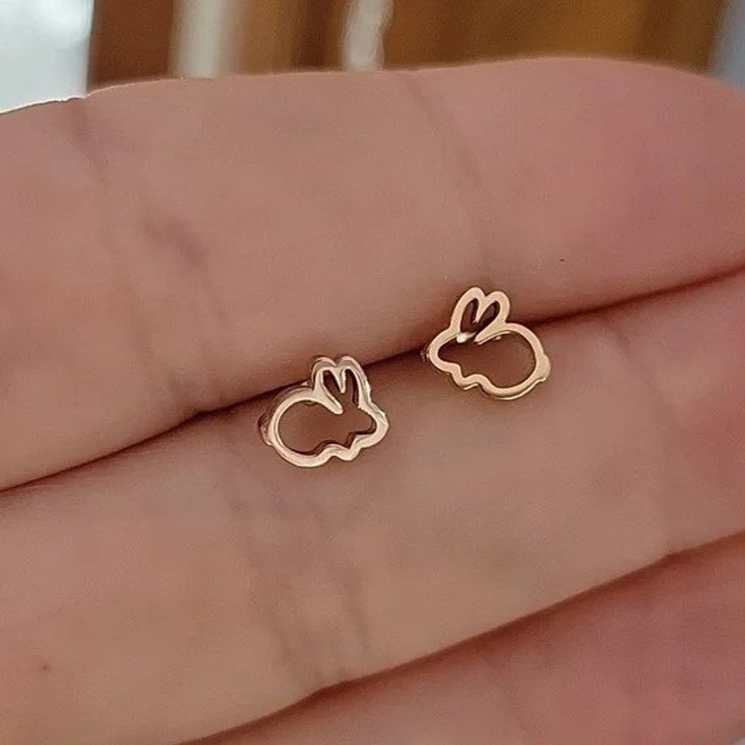 Rabbit Stud Earrings Bunny Earrings for Women Hare Earrings Sterling ...