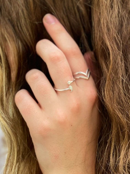 Semi Colon Ring Adjustable Ring Sterling Silver Ring - Etsy