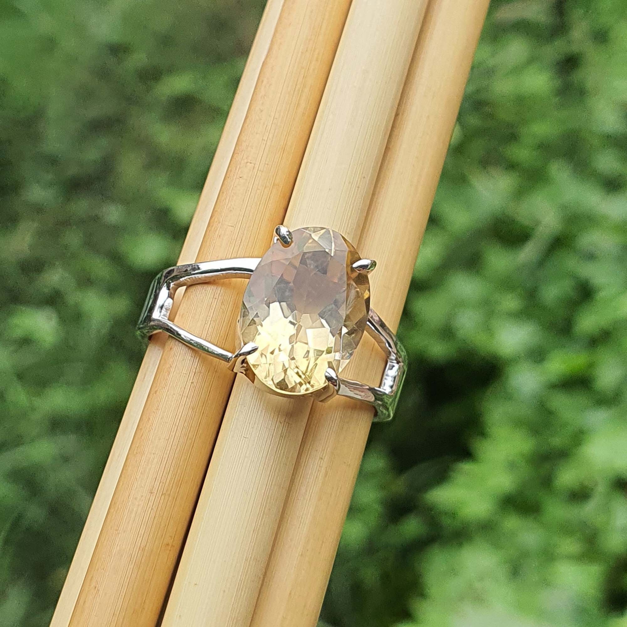Golden Citrine Ring for Men 925 Sterling Silver Ring - Etsy