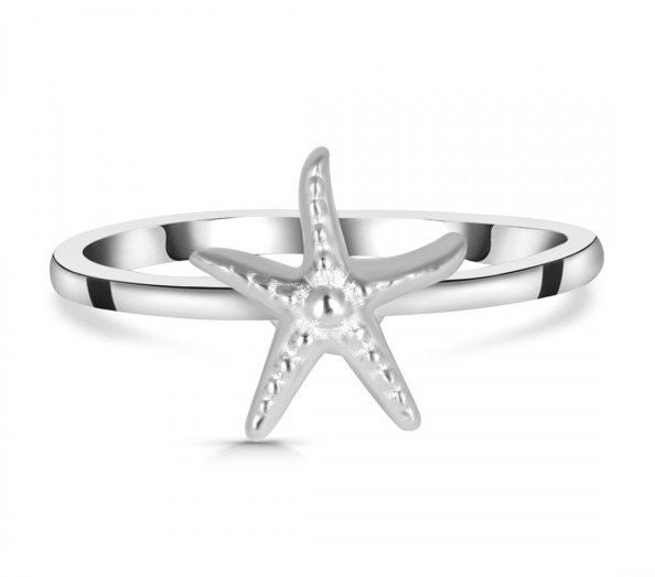 Starfish Star Fish Ring Ocean Life Sterling Silver Starfish - Etsy