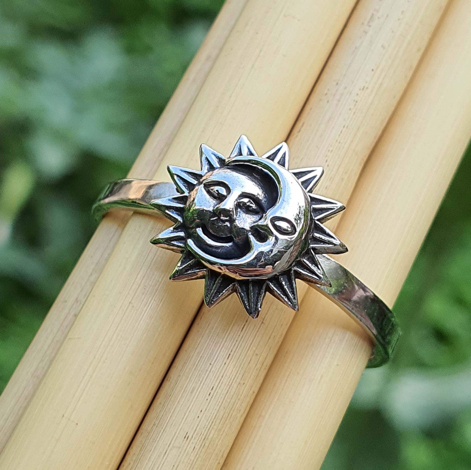 Sun Moon Friendship Ring Sterling Silver Sun Ring Vintage - Etsy