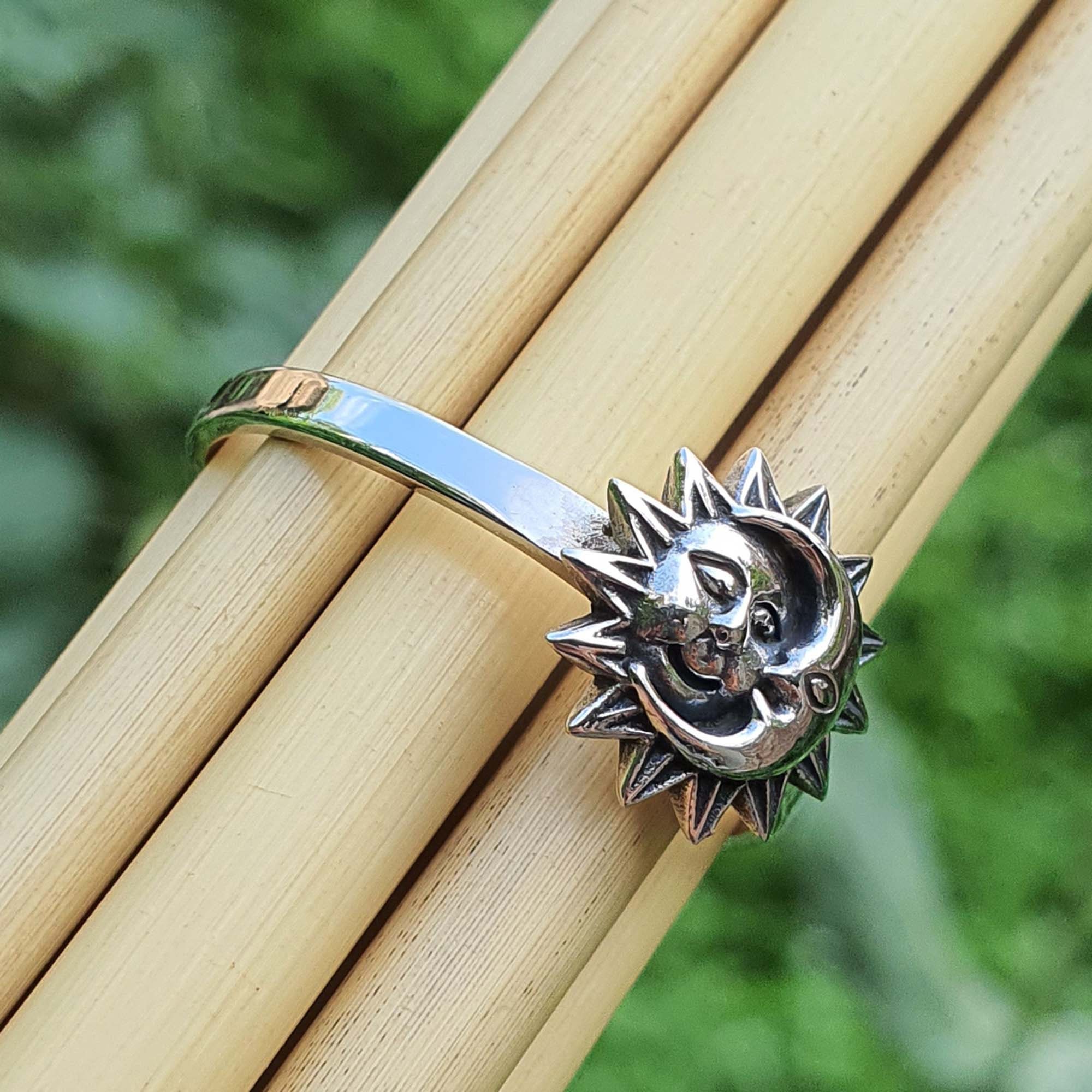 Sun Moon Friendship Ring Sterling Silver Sun Ring Vintage - Etsy