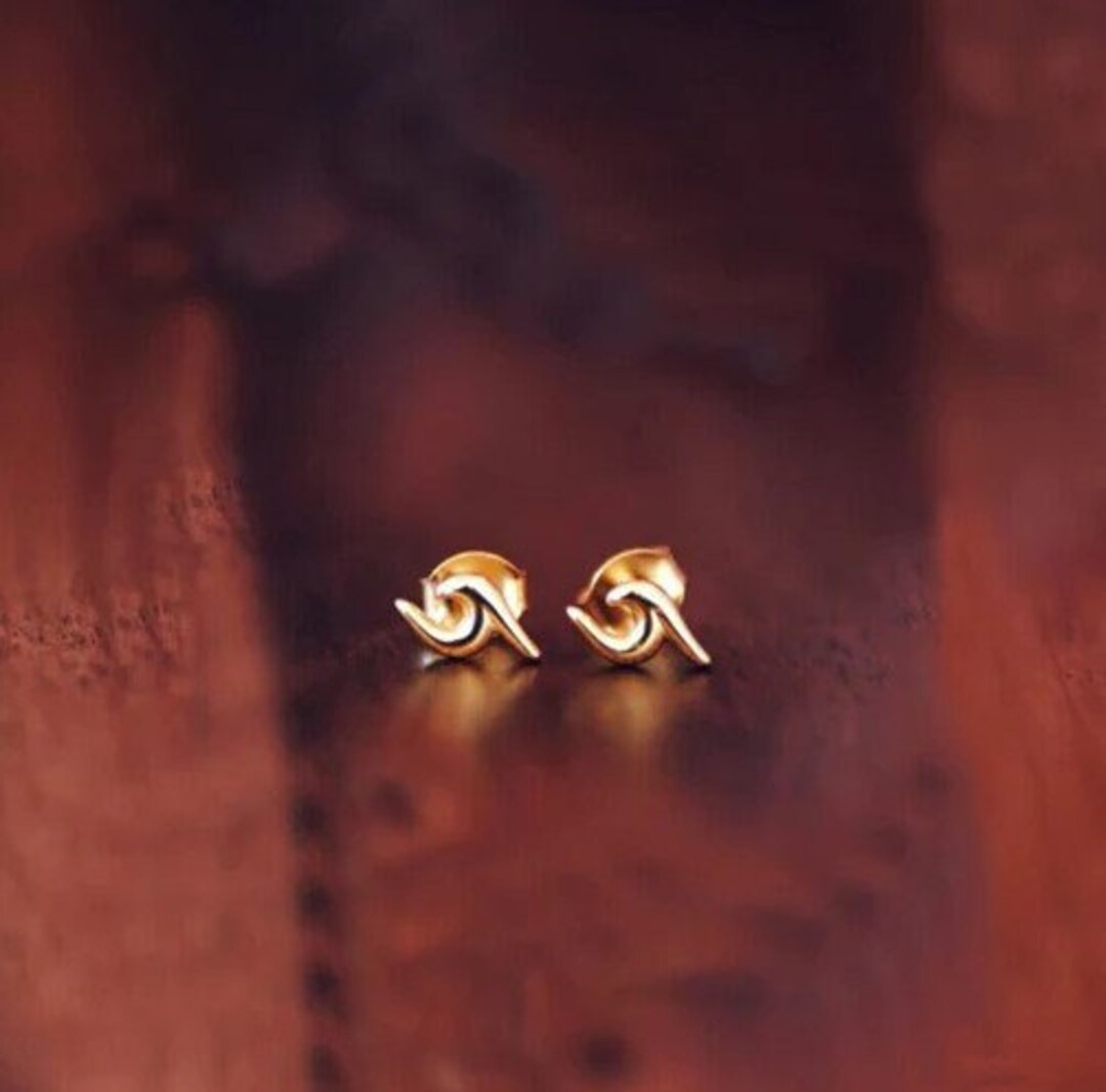 Ocean Wave Earrings for Men Rose Gold, Gold, Sterling Silver Stud Surf ...