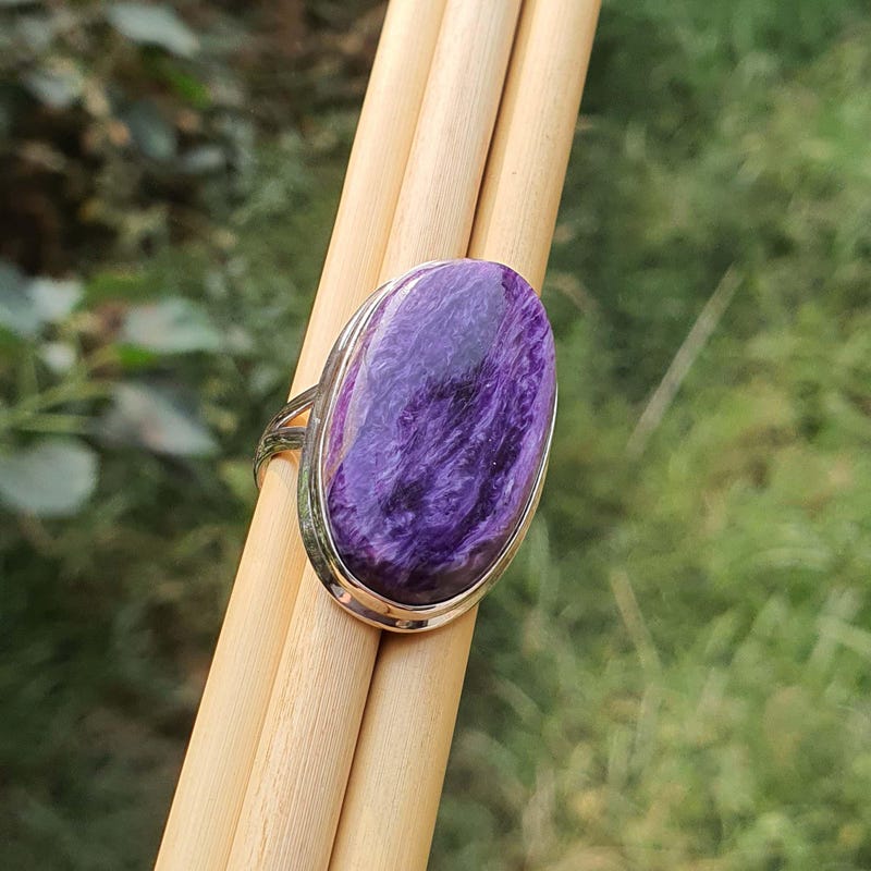 Charoite Ring - Etsy