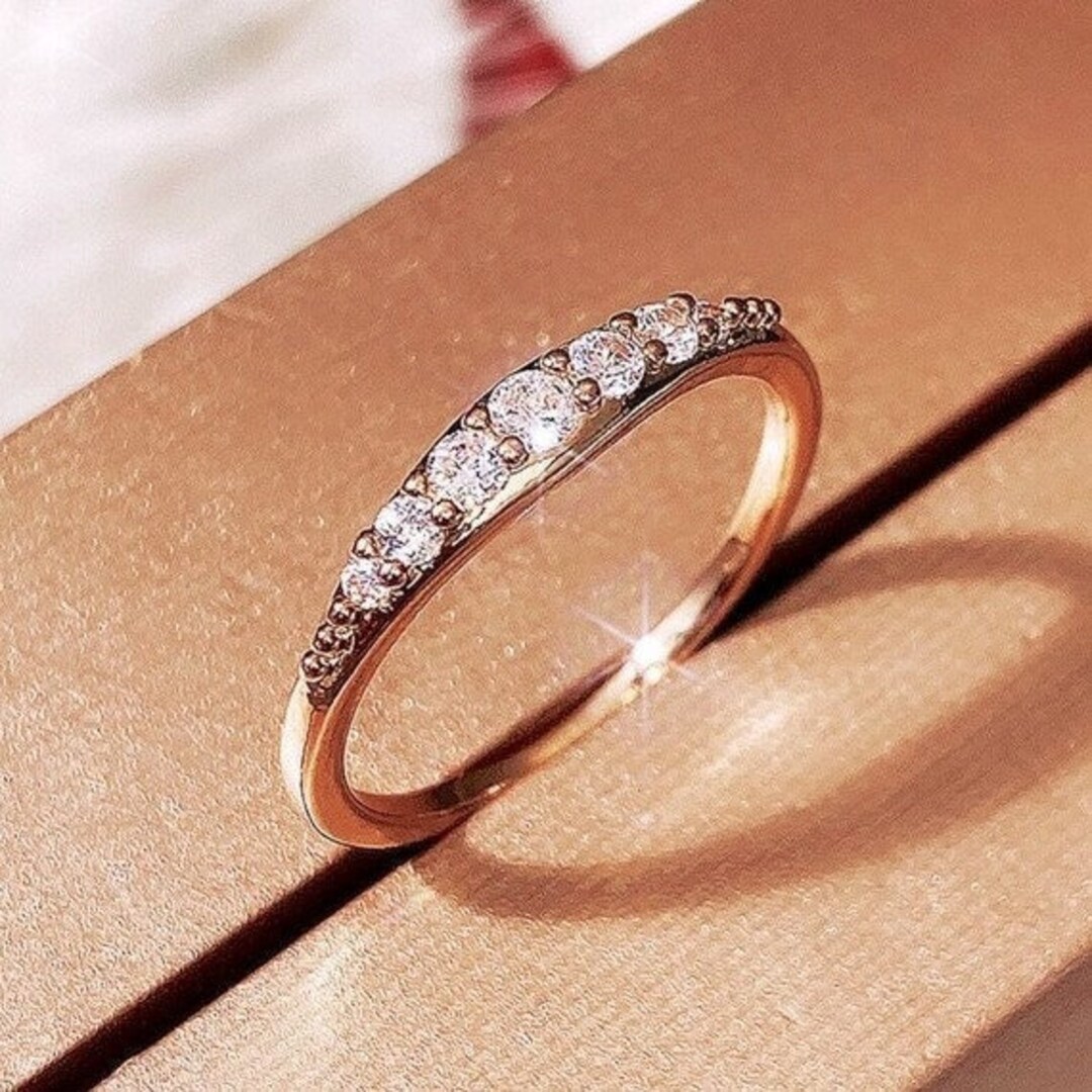 CZ Stackable Ring Gold Diamond Ring CZ Engagement Ring Stackable Silver ...