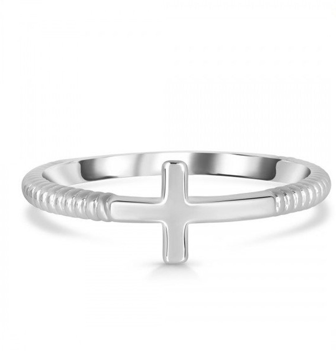 Cross Ring Sterling Silver Cross Ring Handmade Ring Dainty Cross Ring ...